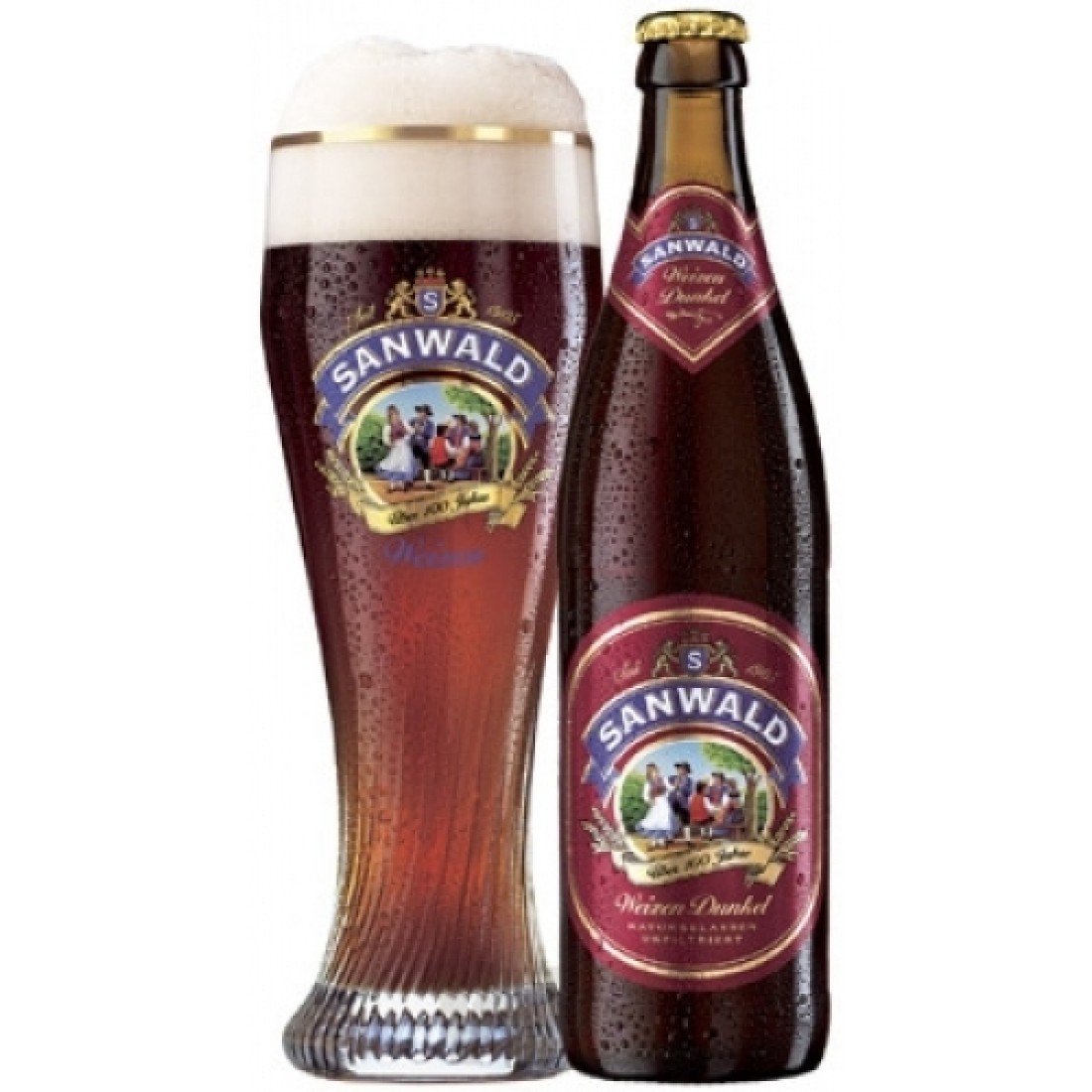 Sanwald Weizen Dunkel - Cerveza Alemana Tostada Trigo 50cl - Weizen Dunkel